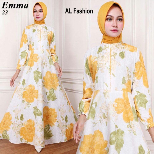 (1KG 5PCS) EMMA JUMBO GAMIS KATUN MOTIF MONALISA - PRODUK188
