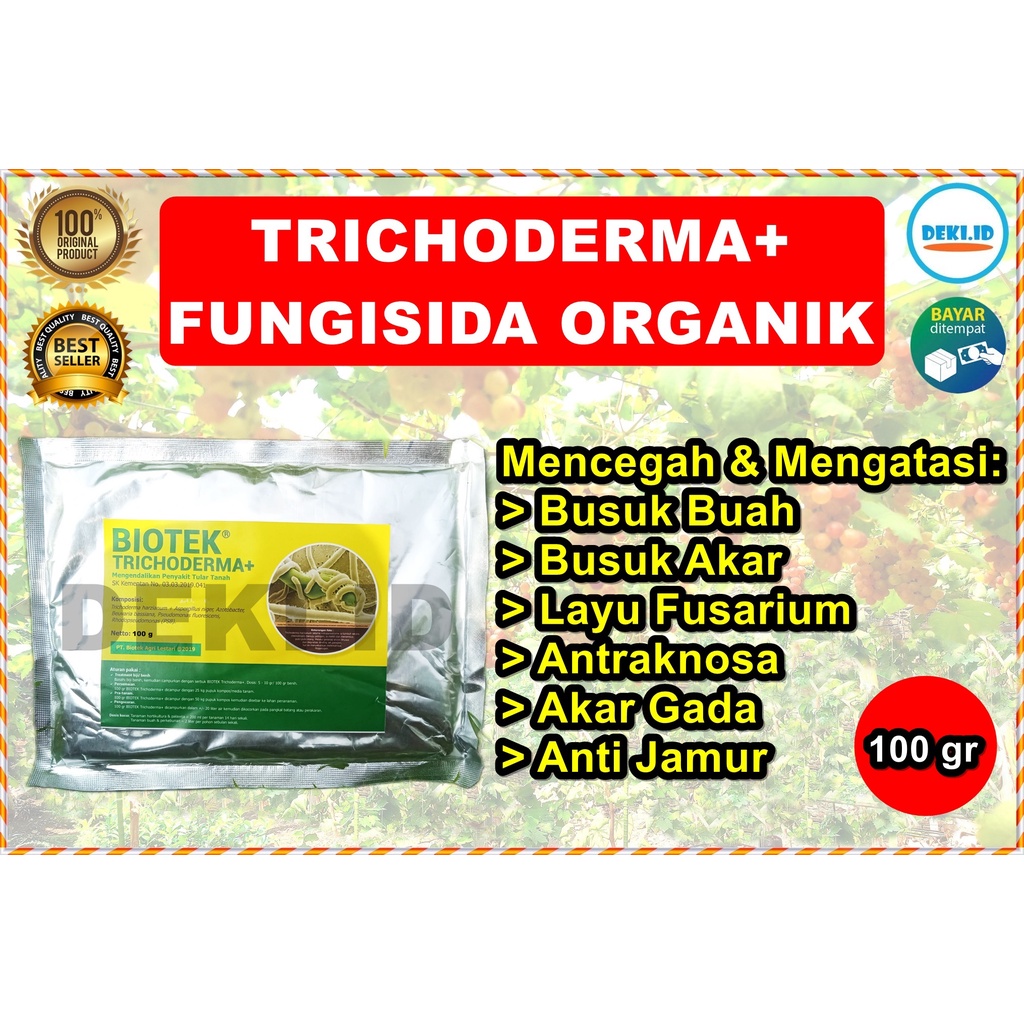 Jual Bio Fungisida Organik Trichoderma Biotek 100 Gram Pupuk Tricoderma Hayati Jamur Trikoderma ...