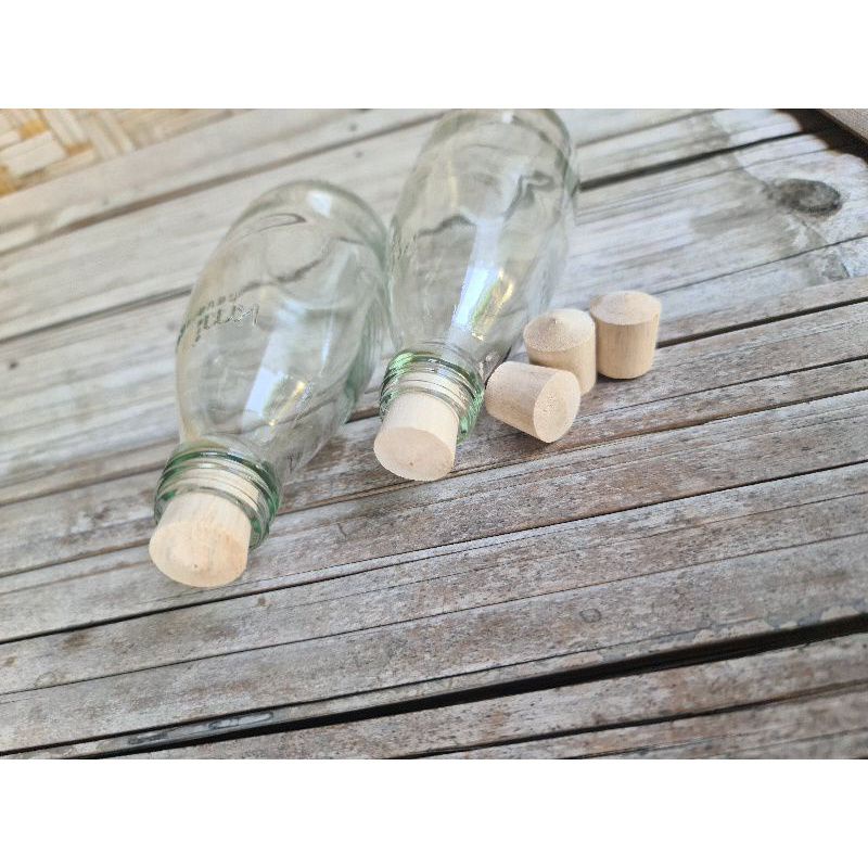 Jual Botol kaca Tutup kayu / VAS BUNGA 250ml / Botol kemasan dan ...