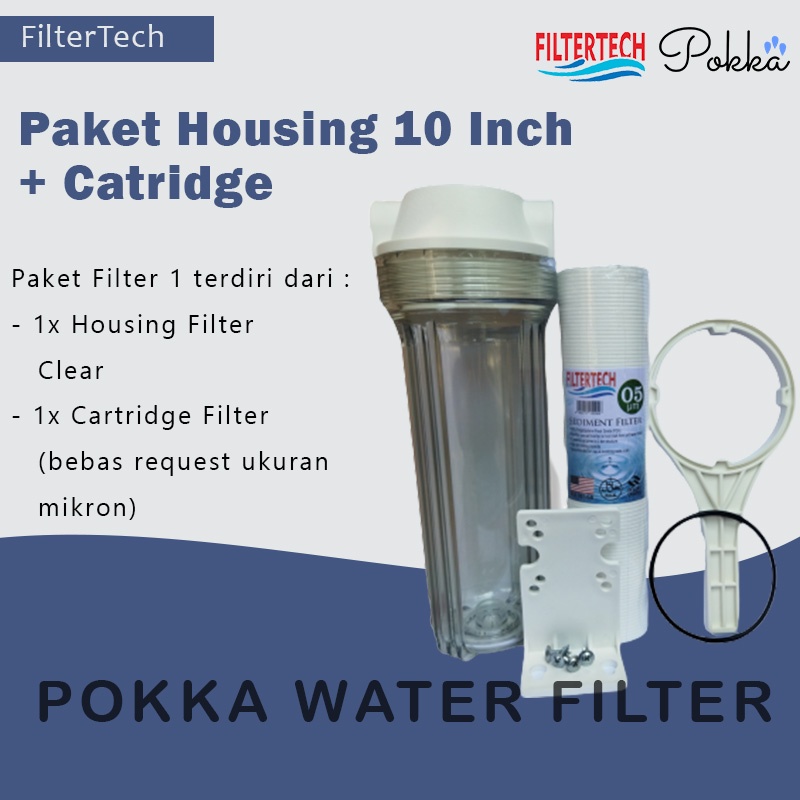 Jual PAKET HOUSING FILTER AIR 10 inch + Catridge - Clear | Shopee Indonesia