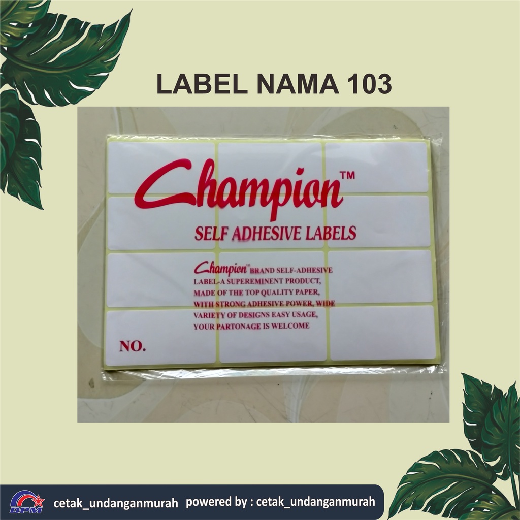 Jual LABEL NAMA UNDANGAN UK 103 | Shopee Indonesia