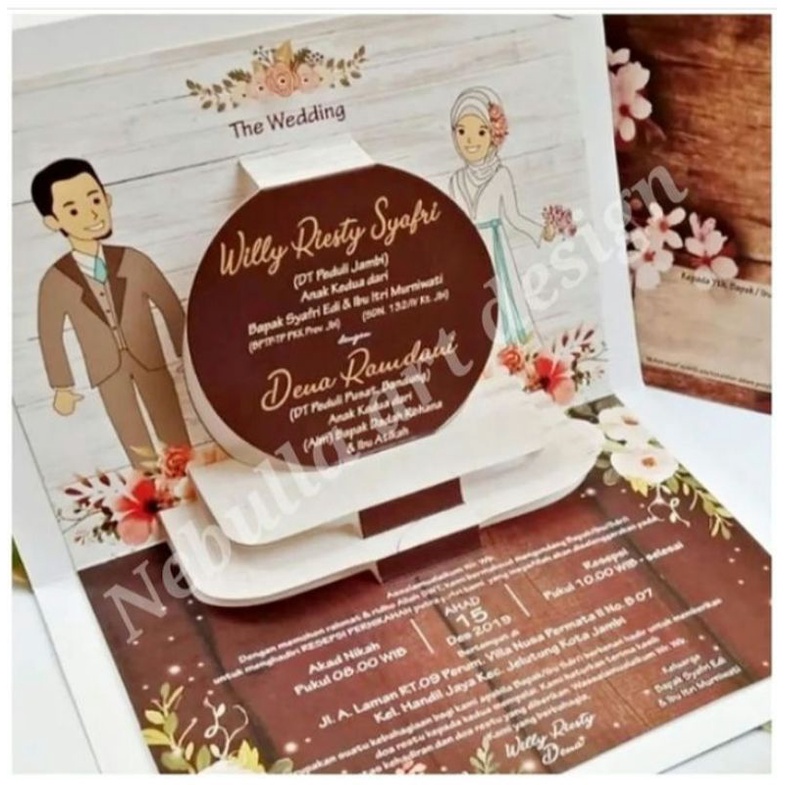 Jual Undangan pernikahan pop up minimalis Free Desain | Shopee Indonesia