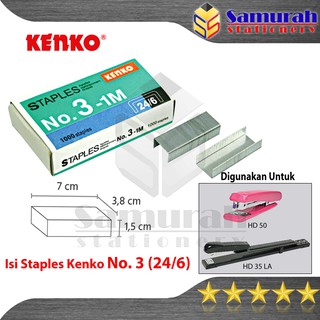 Jual Isi Staples Kenko No. 3 Per Box Isi 20 Pak Kecil / Refill Stapler ...