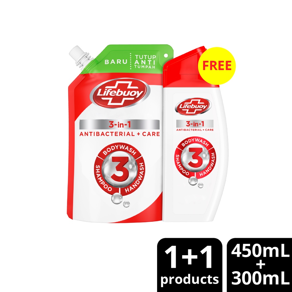 Jual Buy 1 Lifebuoy 3in1 450ml FREE Lifebuoy 3in1 300ml | Shopee Indonesia
