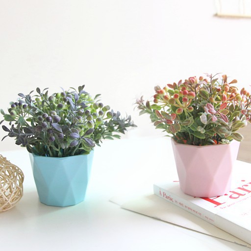 Jual BUNGA DAN VAS GEOMETRIK DAUN BUAH ARTIFICIAL HIAS MURAH SURABAYA ...