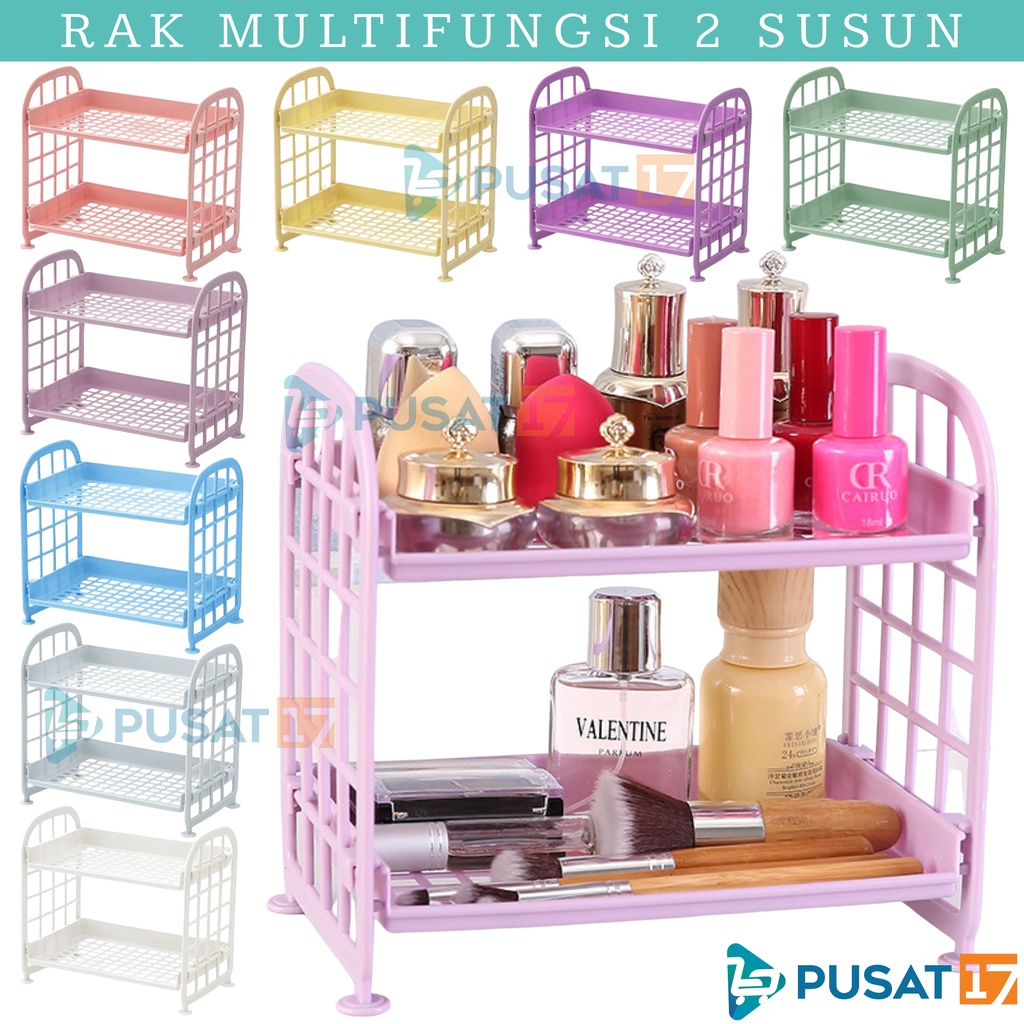 Jual RAK PLASTIK MINI 2 SUSUN RAK DAPUR KAMAR MANDI KOSMETIK MAKE UP ...
