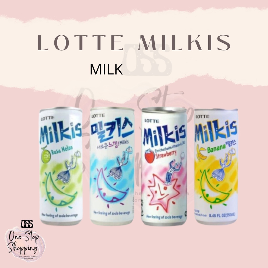 Jual (BPOM) LOTTE CHILSUNG MILKIS 250 ML / MILKIS BANANA / MILKIS MELON ...