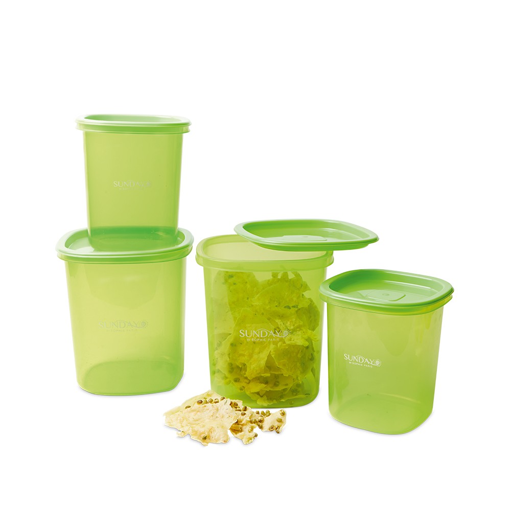 Jual TEMPAT SNACK TOPLES MAKANAN SNACK SNAK, WADAH SNACK 4PCS SET HIJAU ...