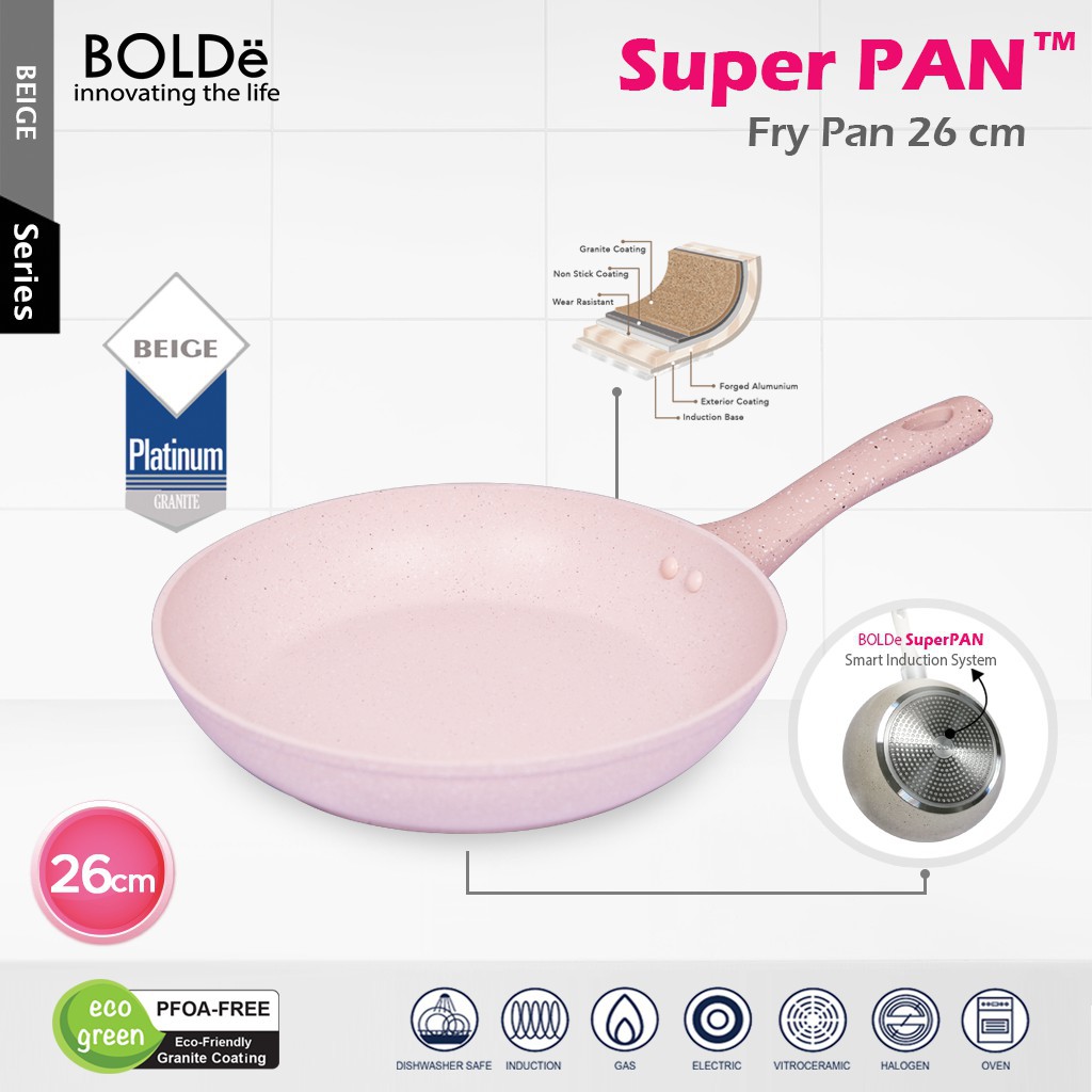 Bolde super pan | Fry Pan 26 CM Granite Beige Series | Shopee Indonesia