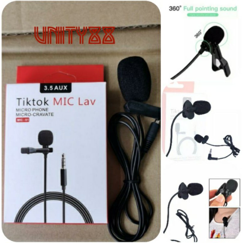 Mic Clip On Vlog Smule microphone youtuber tiktok plus packing jack 3 ...