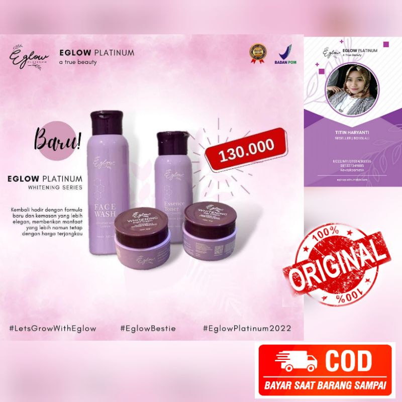 Jual E GLOW PLATINUM KEMASAN NEW/ORI RESMI/eglow paket acne /eglow ...