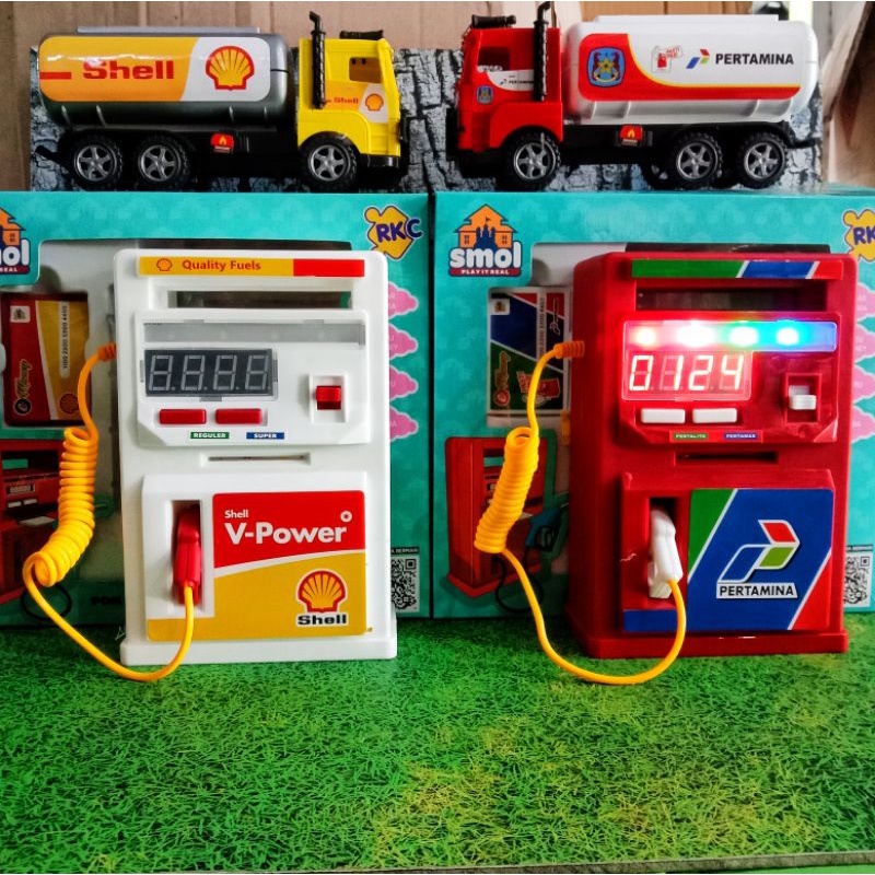 Jual Mainan Terbaru Pom Bensin Mini SPBU Pertamina v-Power Shell Ada ...