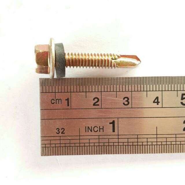 Jual Baut Roofing 3cm 5cm 7cm Sekrup Roofing Baja Ringan Spandek ...