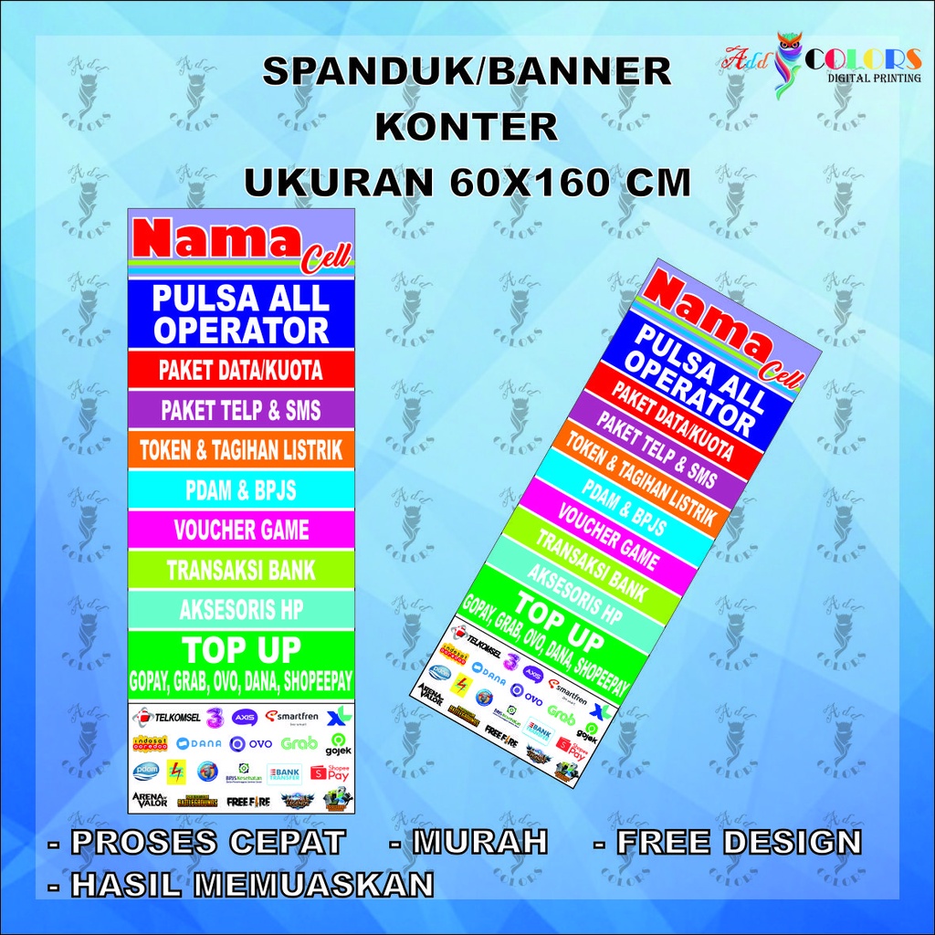 Jual Banner/Spanduk Konter Ukuran 60X160 cm | Shopee Indonesia