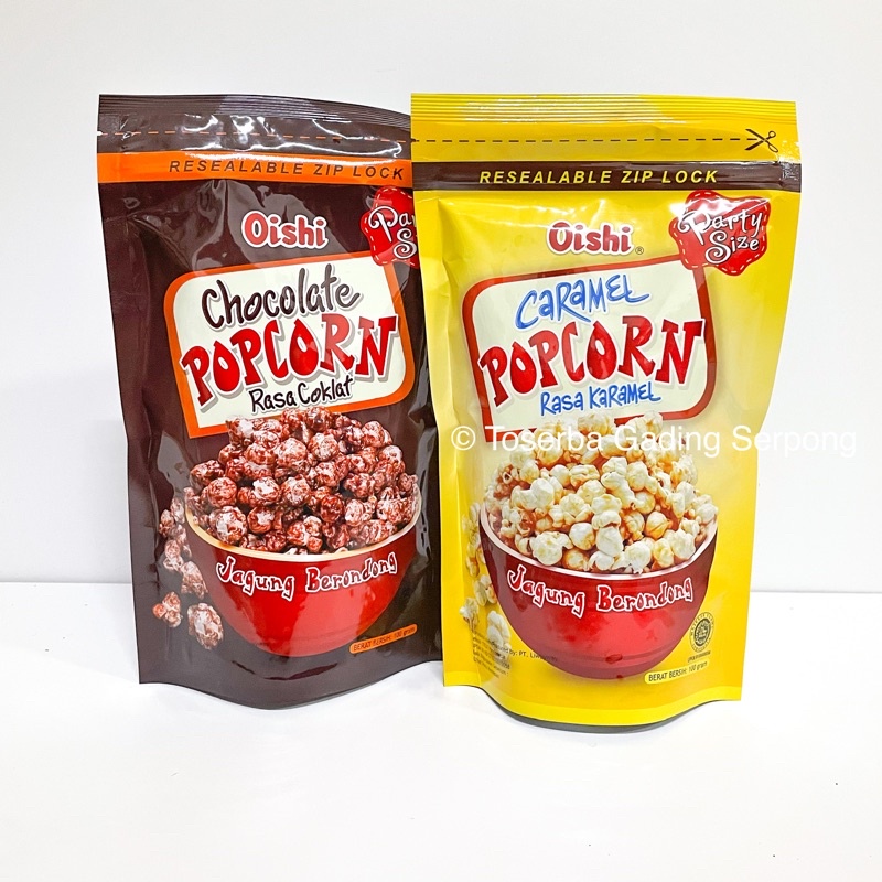 Jual Oishi Popcorn Caramel / Coklat 100gr Zip lock Indonesia|Shopee ...