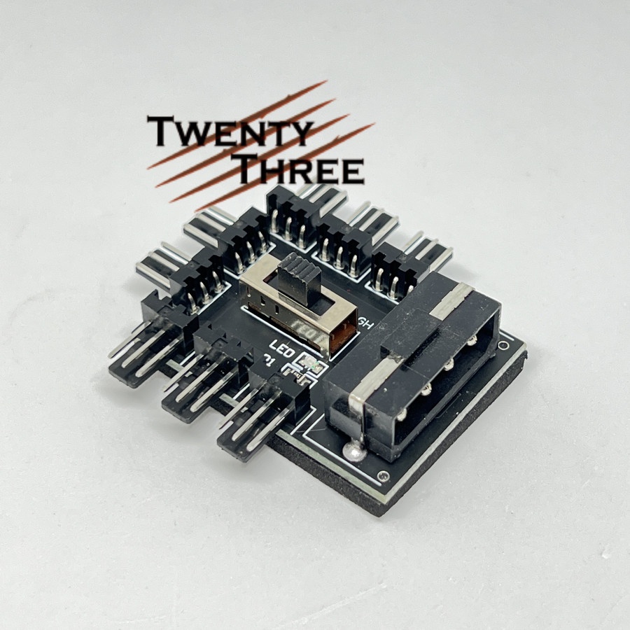 Jual Fan Hub 3pin To 8x Molex PWM Cooling Splitter Controller PC ...
