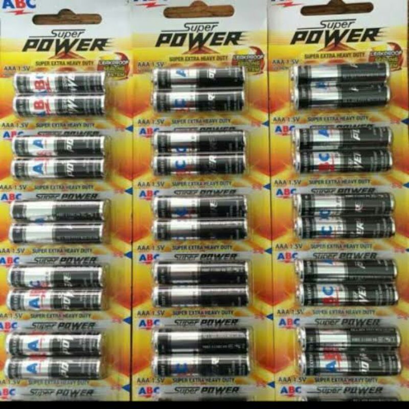 Jual Batu Batre Baterai ABC Super Power AAA / A3 | Shopee Indonesia