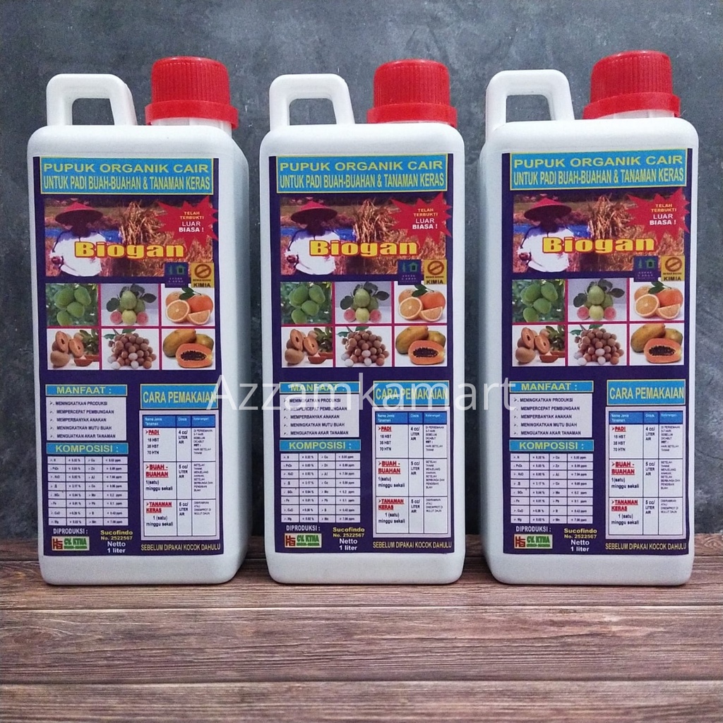 Jual PUPUK ORGANIK CAIR POC BIOGAN UNTUK BUAH-BUAHAN DAN TANAMAN KERAS MANGGA JERUK KELENGKENG ...