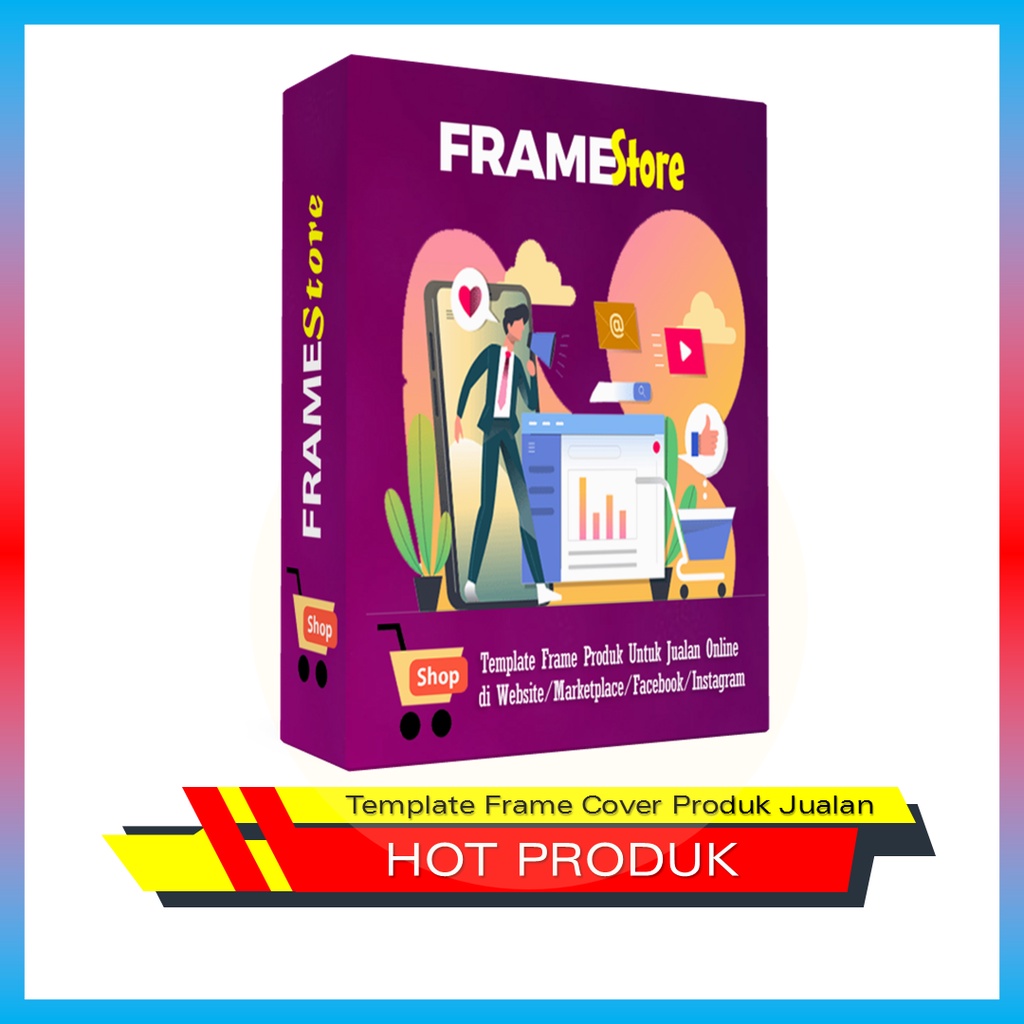 Jual Template Frame Cover Bingkai Produk Jualan Online di Marketplace ...