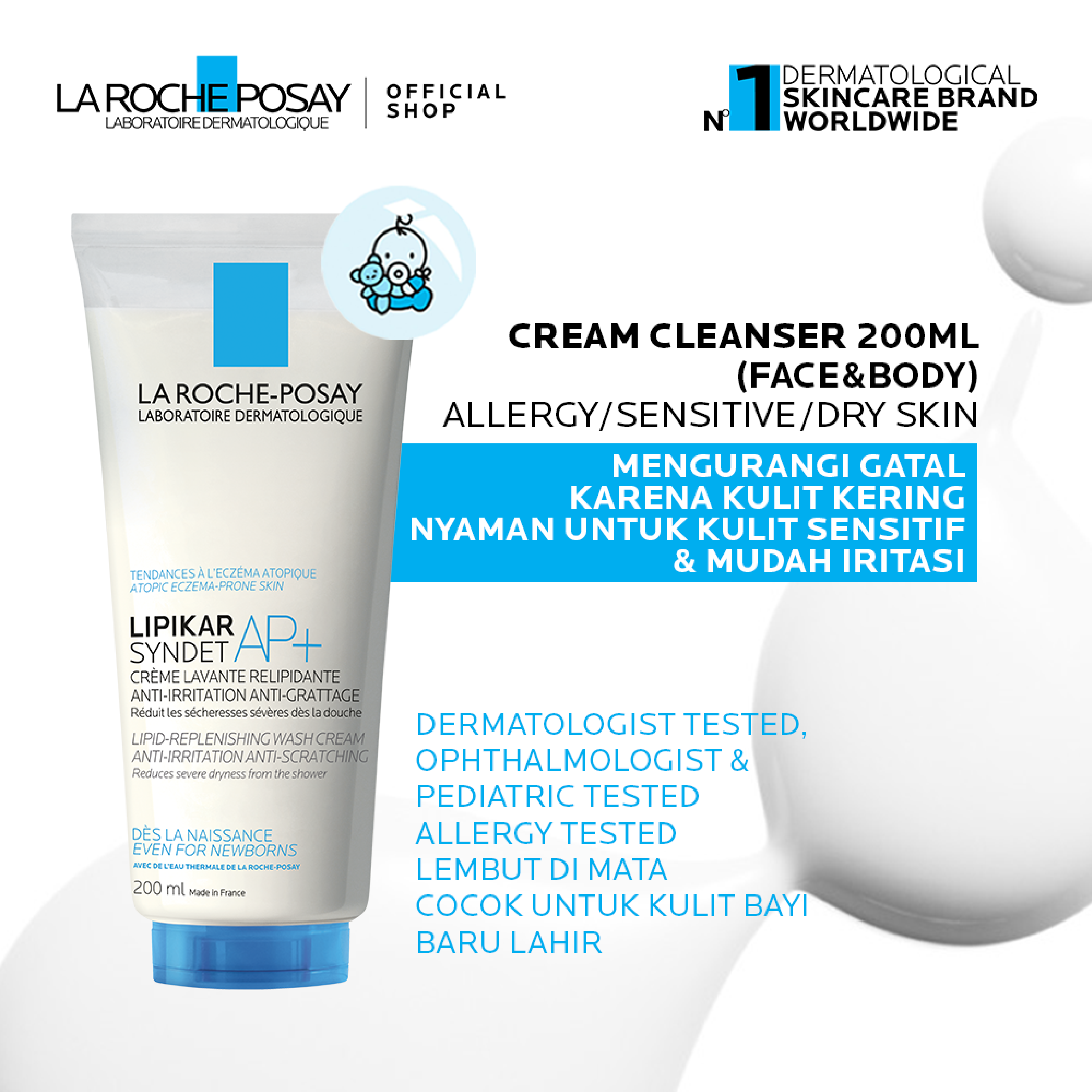 La Roche Posay Lipikar Syndet AP+ Cleanser 200ml - Facial/ Body Wash ...