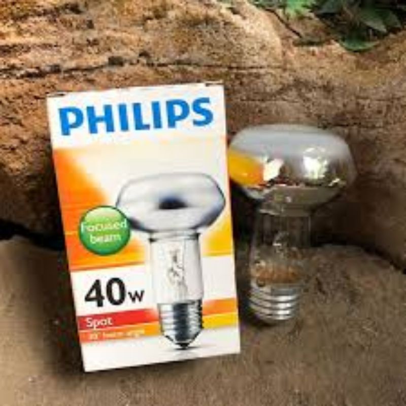 Jual PHILIPS Spot 25 40 60 watt Lampu NR63/Lampu Untuk Reptil penghangat Ayam / basking ...