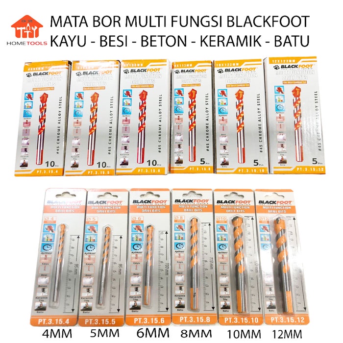Jual Mata Bor Multi Fungsi Merk BLACKFOOT Varian Ukuran 4-5-6-8-10-12mm ... Jual Mata Bor Multi Fungsi Merk BLACKFOOT Varian Ukuran 4-5-6-8-10-12mm ...
