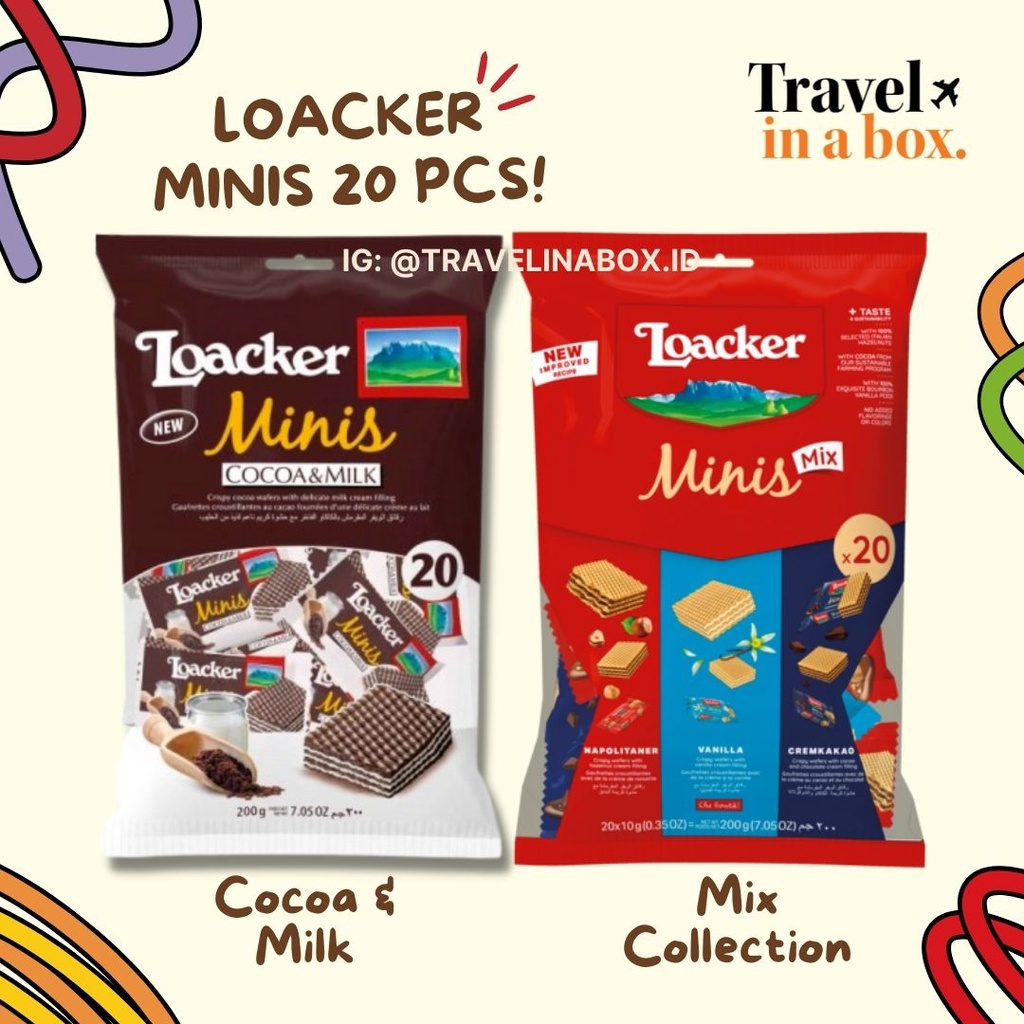 Jual Loacker Minis Classic Mix and Minis Cocoa & Milk (20 individual ...