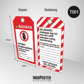 Jual Tag Out LOTO Lock Out Tag Out PVC Safety K3 OSHA ANSI ISO Jangan ...