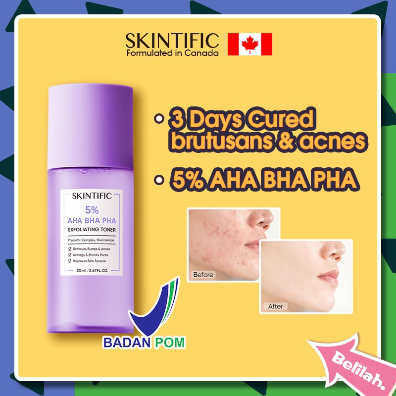 Jual SKINTIFIC 5% AHA BHA PHA Exfoliating Toner | Shopee Indonesia