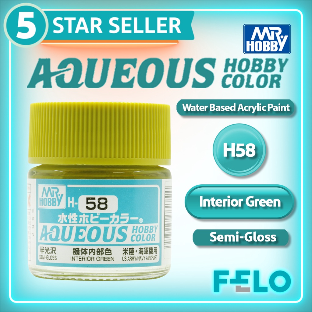 Jual AQUEOUS H58 INTERIOR GREEN / MR HOBBY H 58 / CAT GUNDAM MOKIT ...