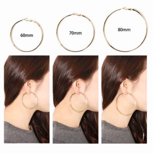 Jual Anting hoop bulat emas simpel (Hoop earrings gold) | Shopee Indonesia