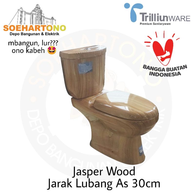 Jual Trilliunware Jasper Wood Kloset Duduk Special Edition Lubang As ...