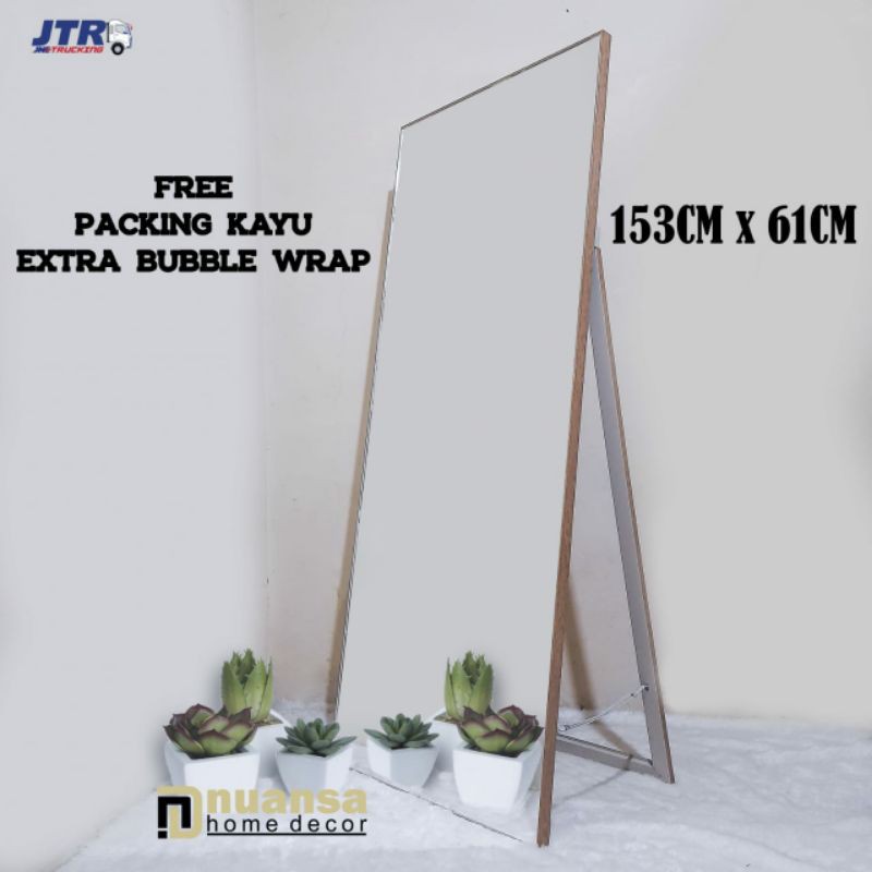 Jual STANDING MIRROR FRAMELESS FULL BODY (153cm x 61) | Shopee Indonesia