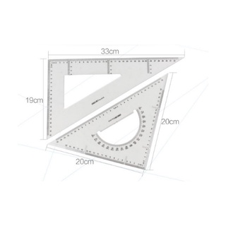 Jual PENGGARIS MISTAR SEGITIGA TRIANGULAR SET SQUARE ISI 2 PCS 33 CM ...