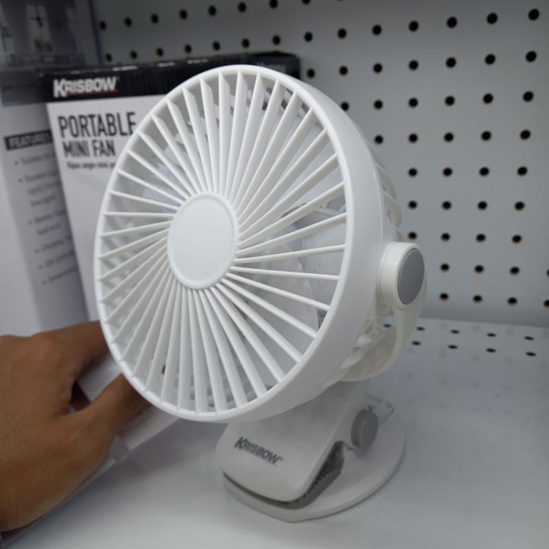 Jual Krisbow emergency fan kipas angin jepit recharge portabel | Shopee ...