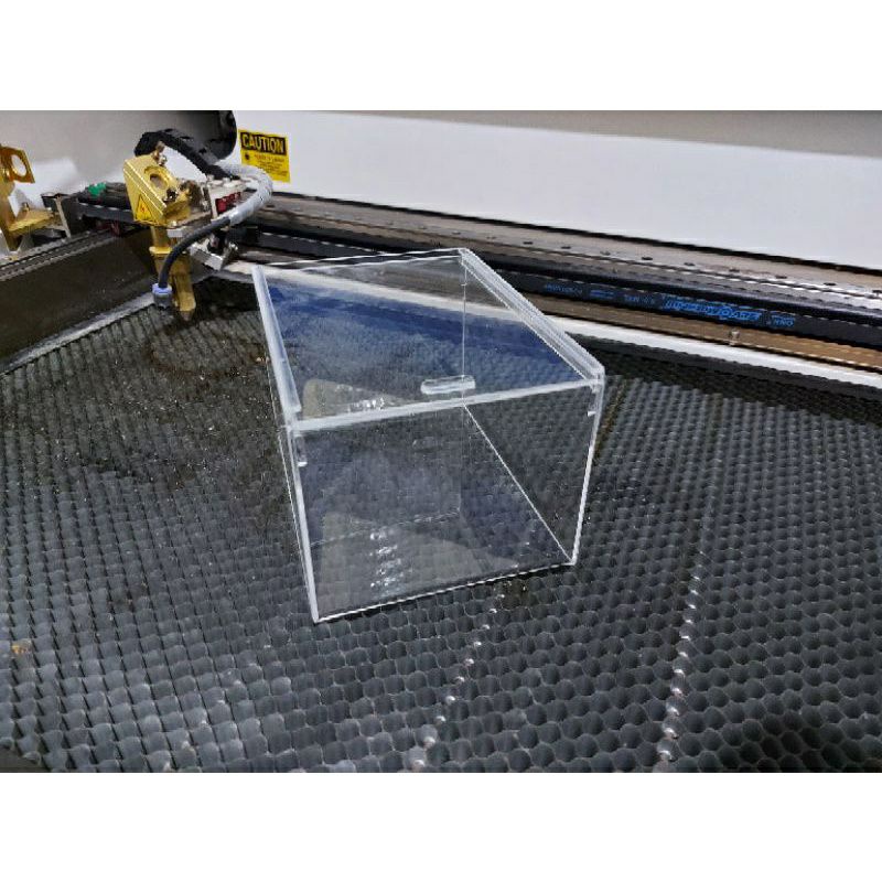 Jual kotak Akrilik PxLxT 10x10x10 tutup sleding | Shopee Indonesia