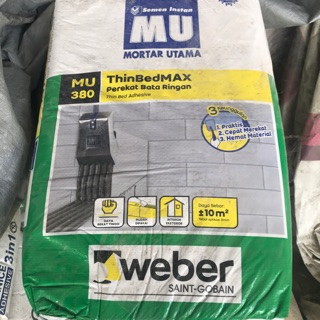 Semen Mortar MU 380 perekat bata ringan . Semen hebel . Semen pasang ...