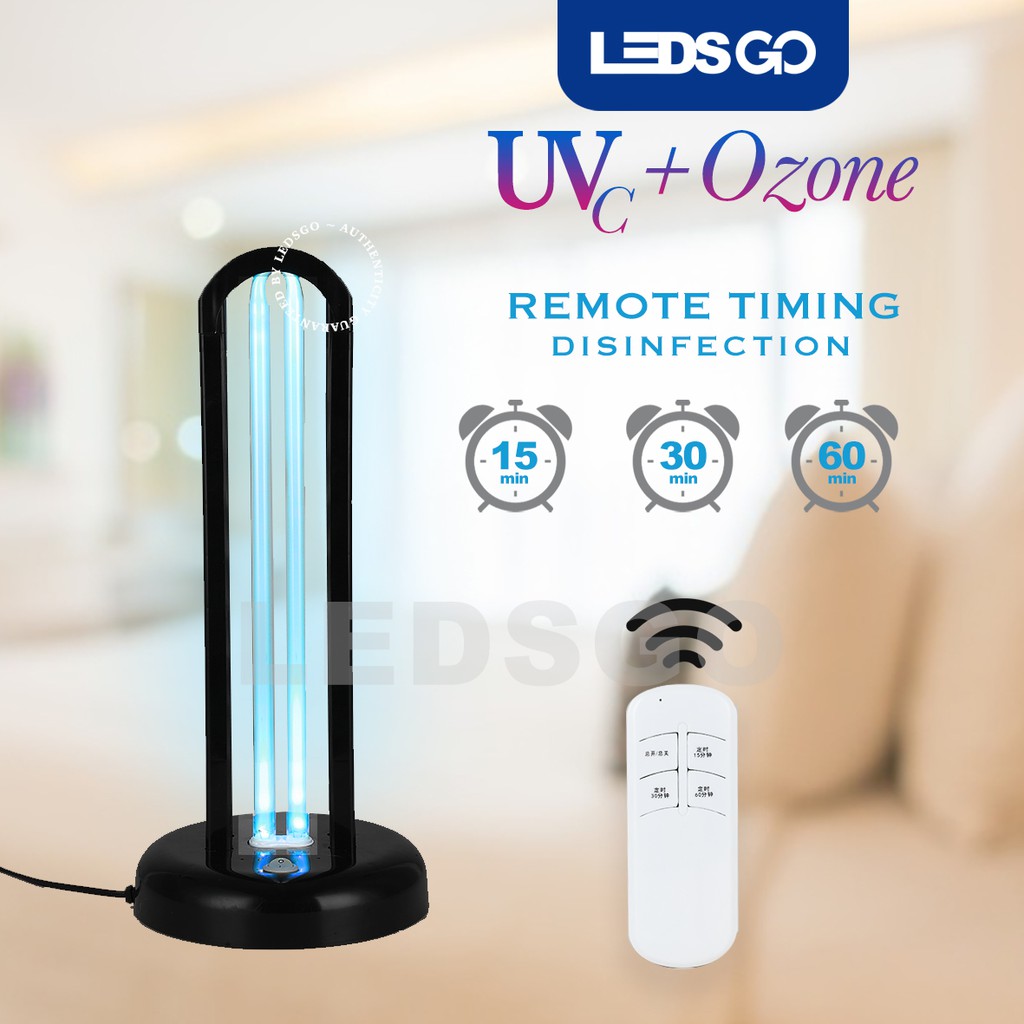 Jual LEDSGO UV C Ozone Lampu Sterilisasi dengan REMOTE untuk Disinfektan Virus dan Bakteri ...
