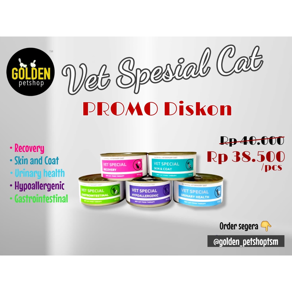 Jual PROMO Nutricell Vet Spesial Cat 185gr/Makanan Basah Khusus Kucing ...