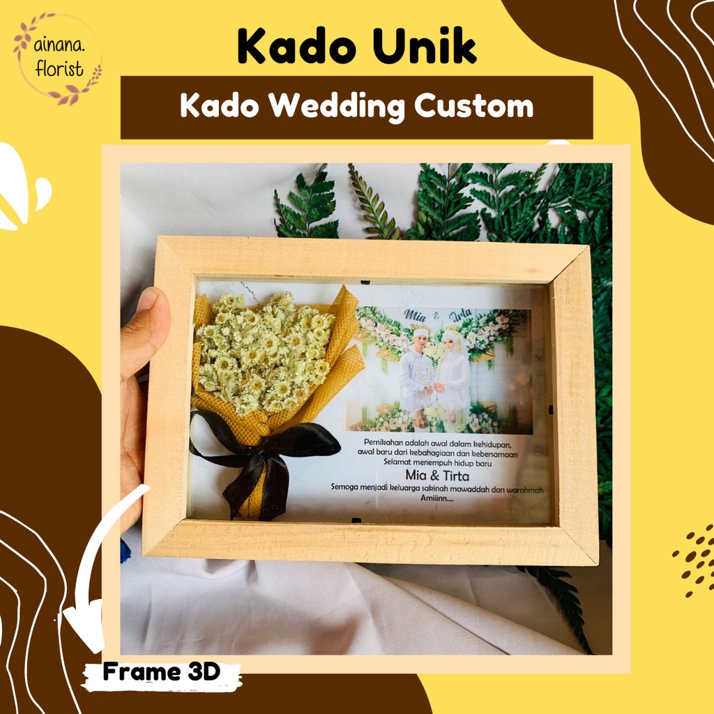 Jual Kado Frame custom Kayu 3D 5R/ Kado sahabat/ kado wedding/kado ...