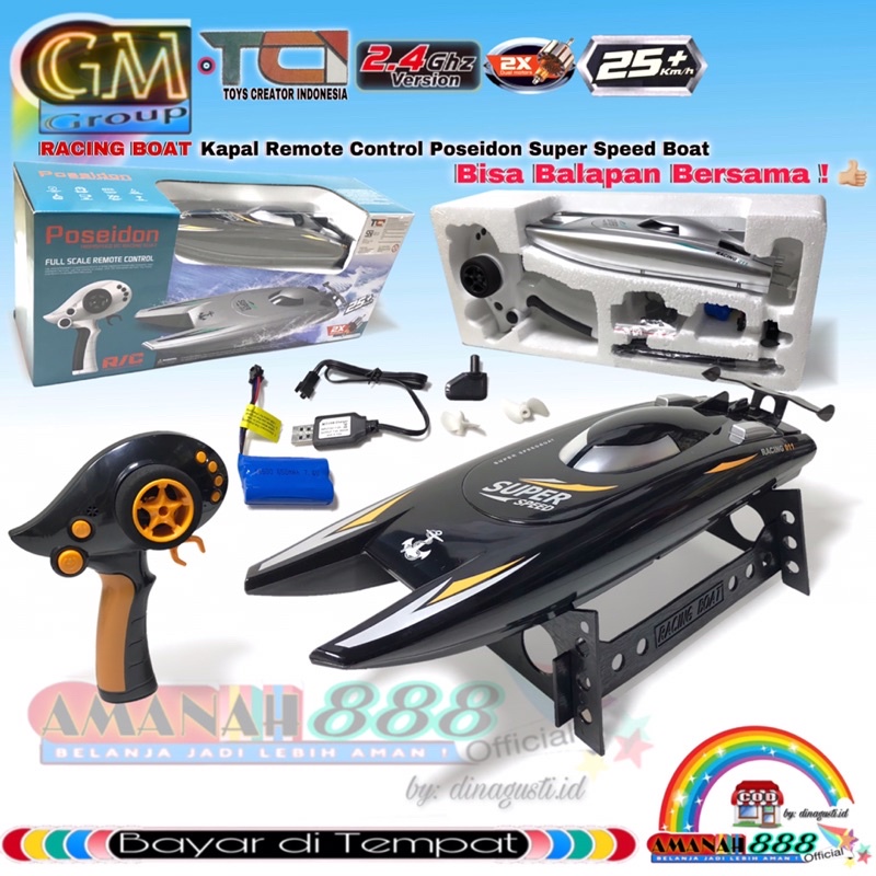 Jual RC Motor Boat Kapal Remote Control 2.4GHz Poseidon Dual Motor ...