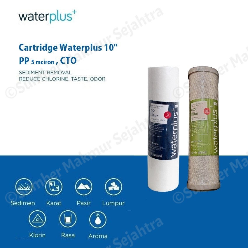 Jual Paket Cartridge Filter Air Waterplus 10" PP CTO | Shopee Indonesia