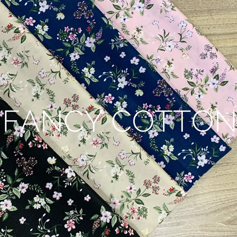 Jual kain katun jepang motif bunga sedang cantik D0909 | Shopee Indonesia