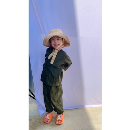 Jual KEYMONO BAJU kimono anak jinbei linen Kunyit, army (KLK01) | Shopee Indonesia