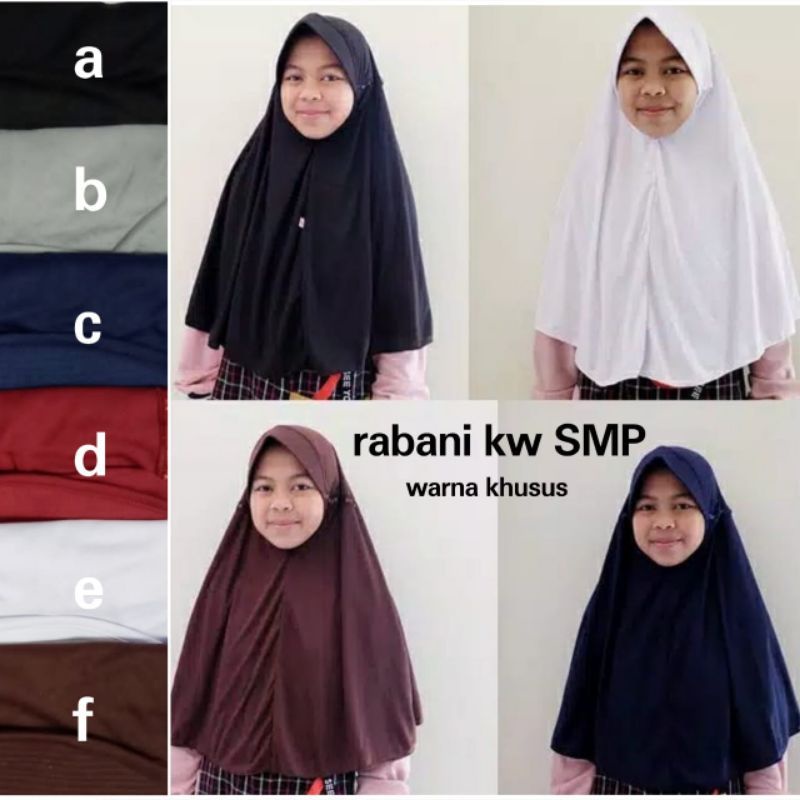 Jual JILBAB RABBANI KW/RABBANI SERUT/JILBAB INSTAN ANAK SEKOLAH SIZE L ...