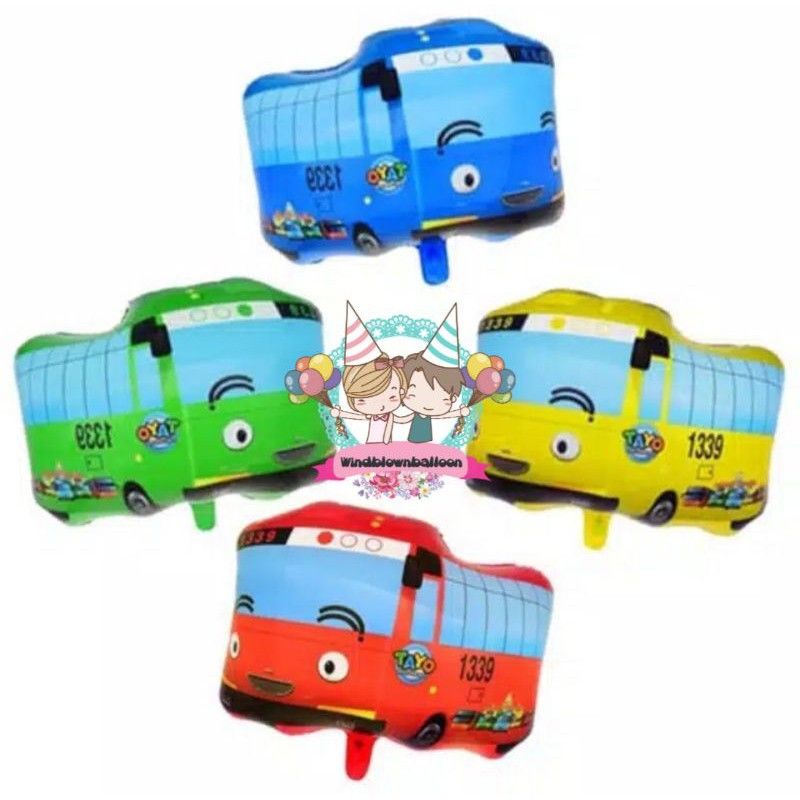 Jual WINDBLOWN BALON FOIL TAYO BUS KECIL BIRU MERAH HIJAU KUNING ...