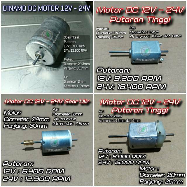 Jual Dinamo layangan 12v / motor DC 12v - 24v putaran tinggi | Shopee Indonesia