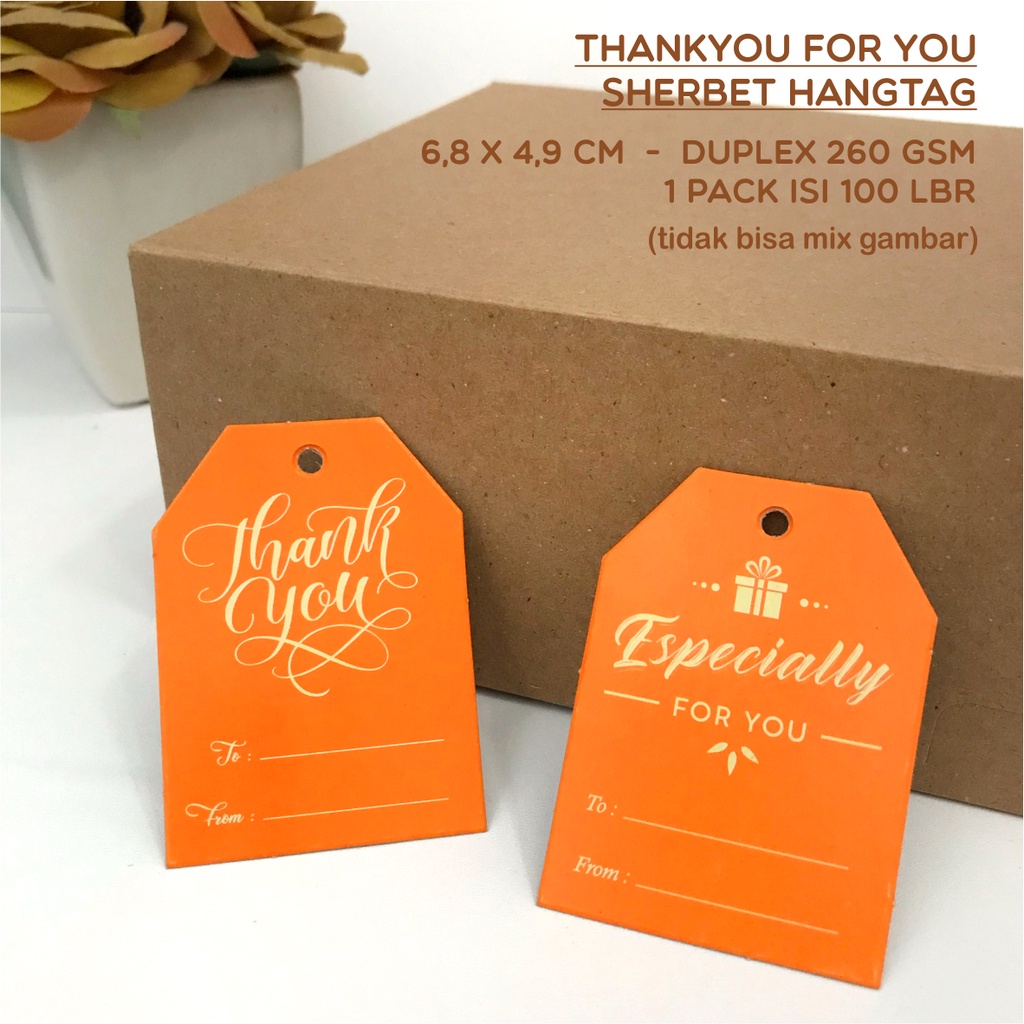 Jual Hangtag Thankyou For You Sherbet [1 pack isi 100pcs] | Shopee Indonesia