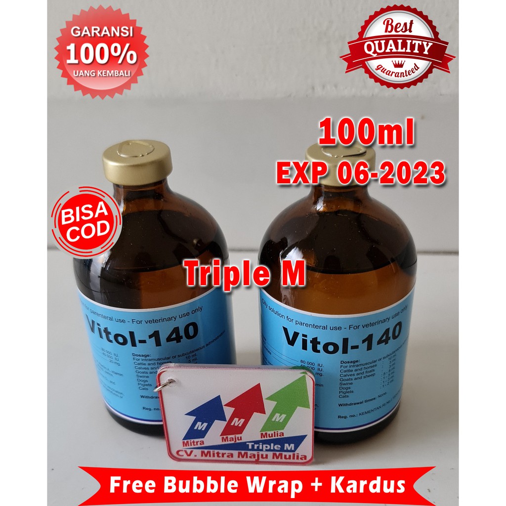 Vitol 140 isi 100ml Original - Vitamin ADE Perbaiki Kondisi dan Produktivitas Hewan | Shopee ...