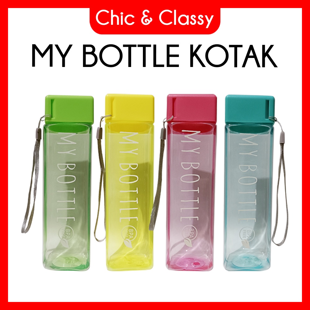 Jual MY BOTTLE KOTAK || Botol Minum 500ml dengan Tali / Mybottle Botol ...